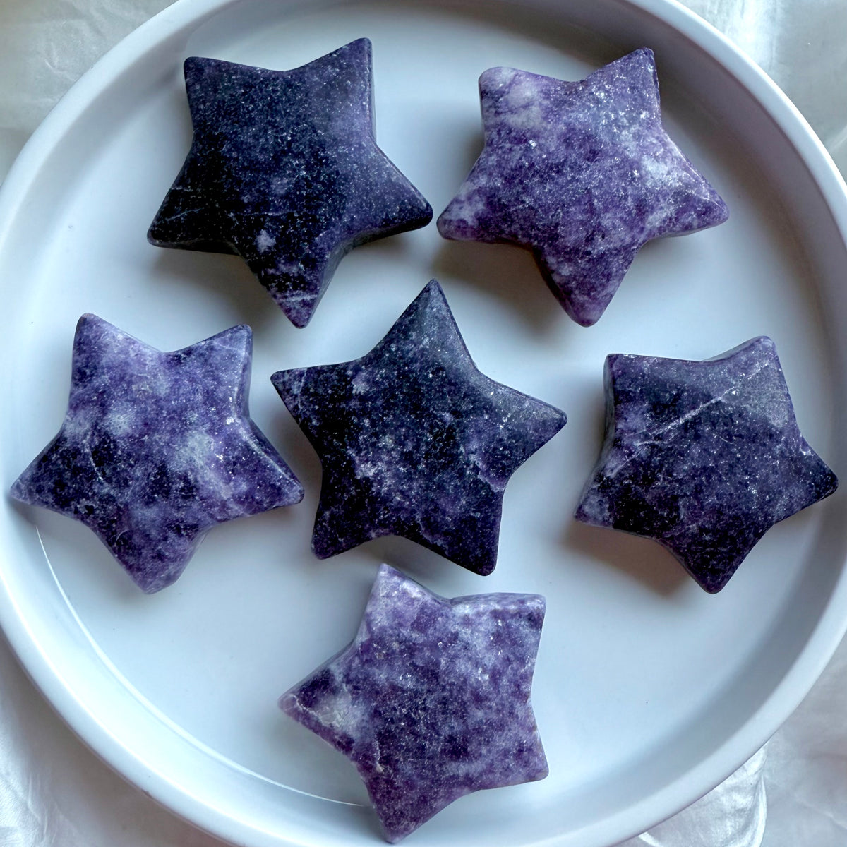 Lepidolite Star Carvings – Chunky Purple Crystals for Calm & Healing ...