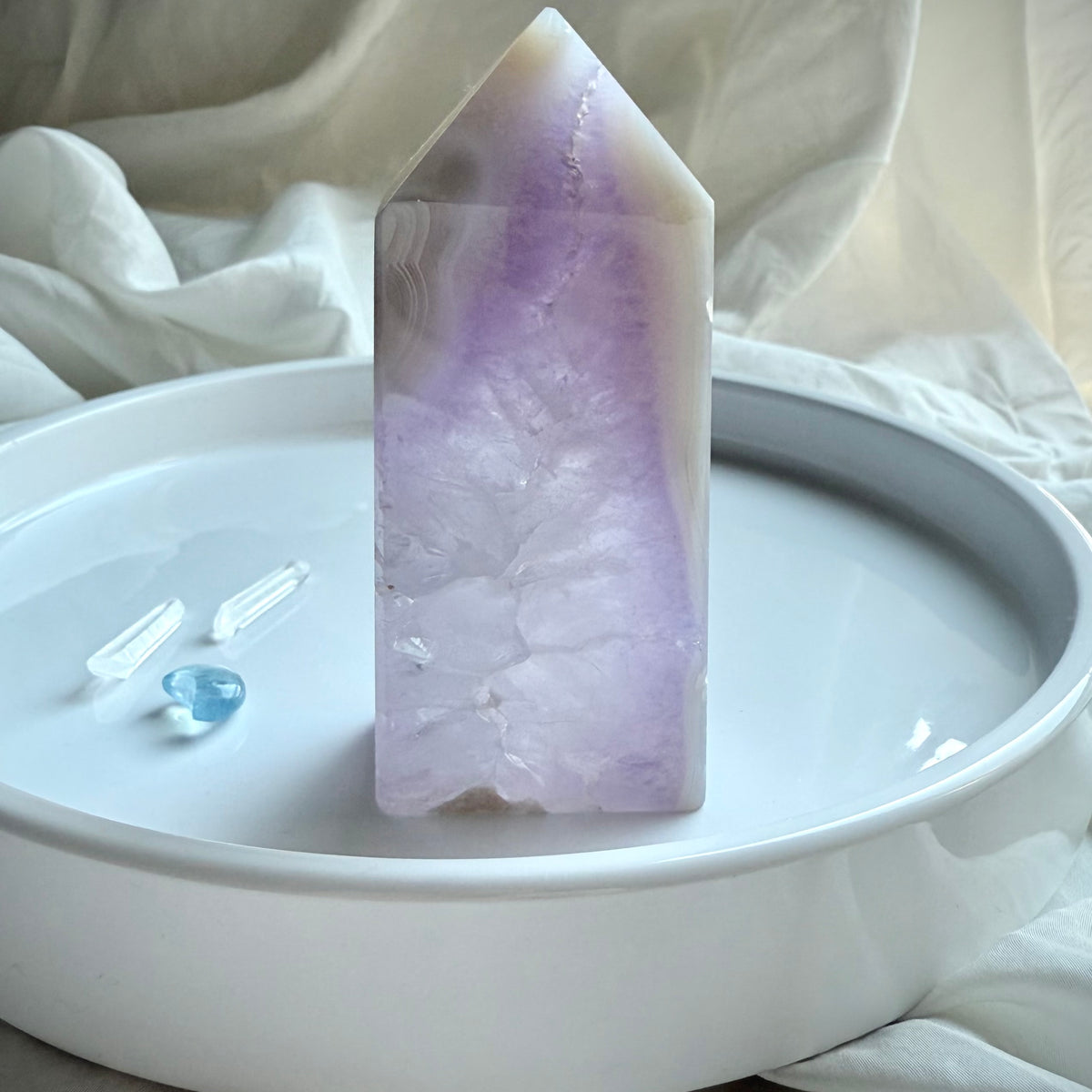 Amethyst Geode Tower – Polished Agate Crystal for Peace & Intuition ...
