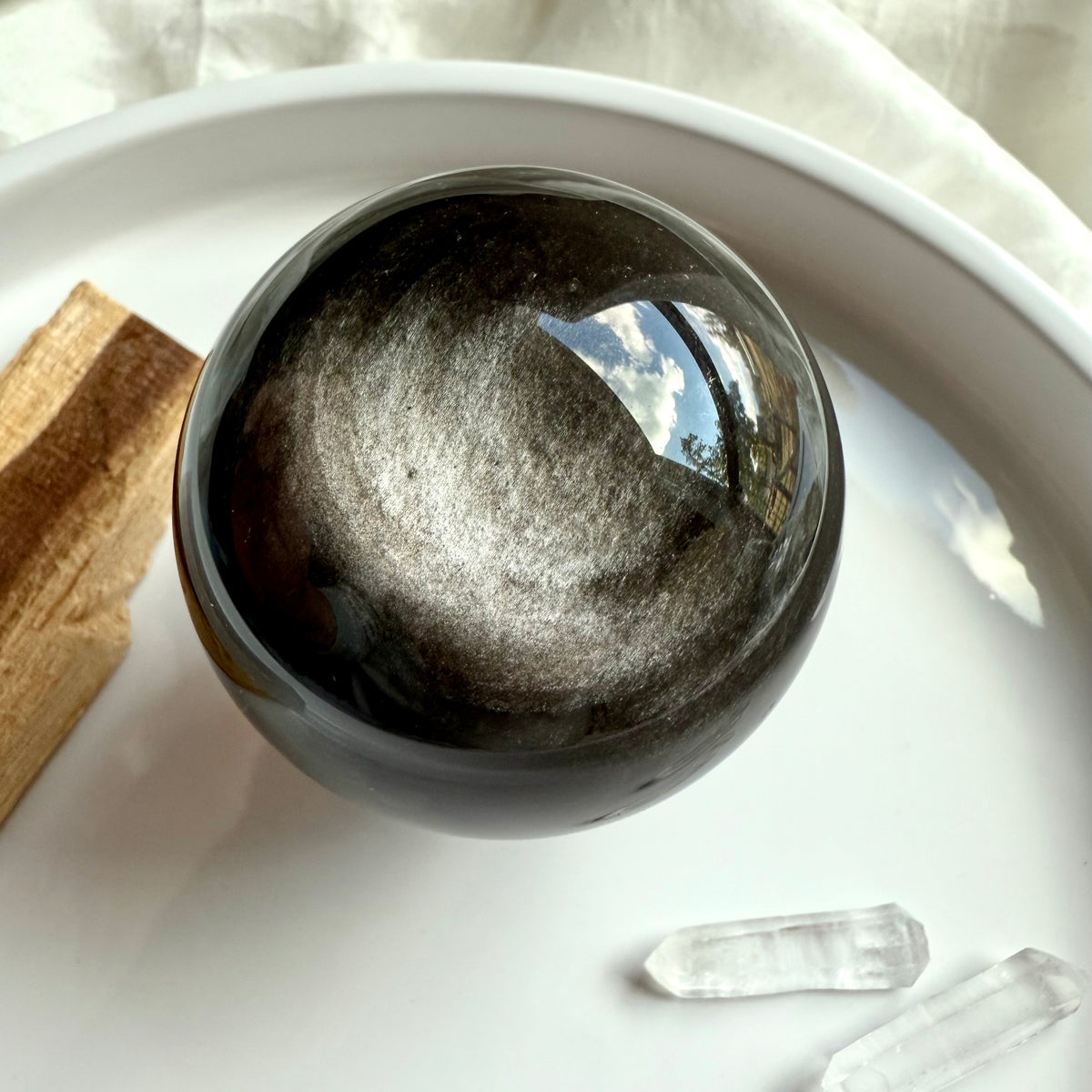 Silver Sheen Obsidian Spheres – Crystal Balls for Energetic Protection ...