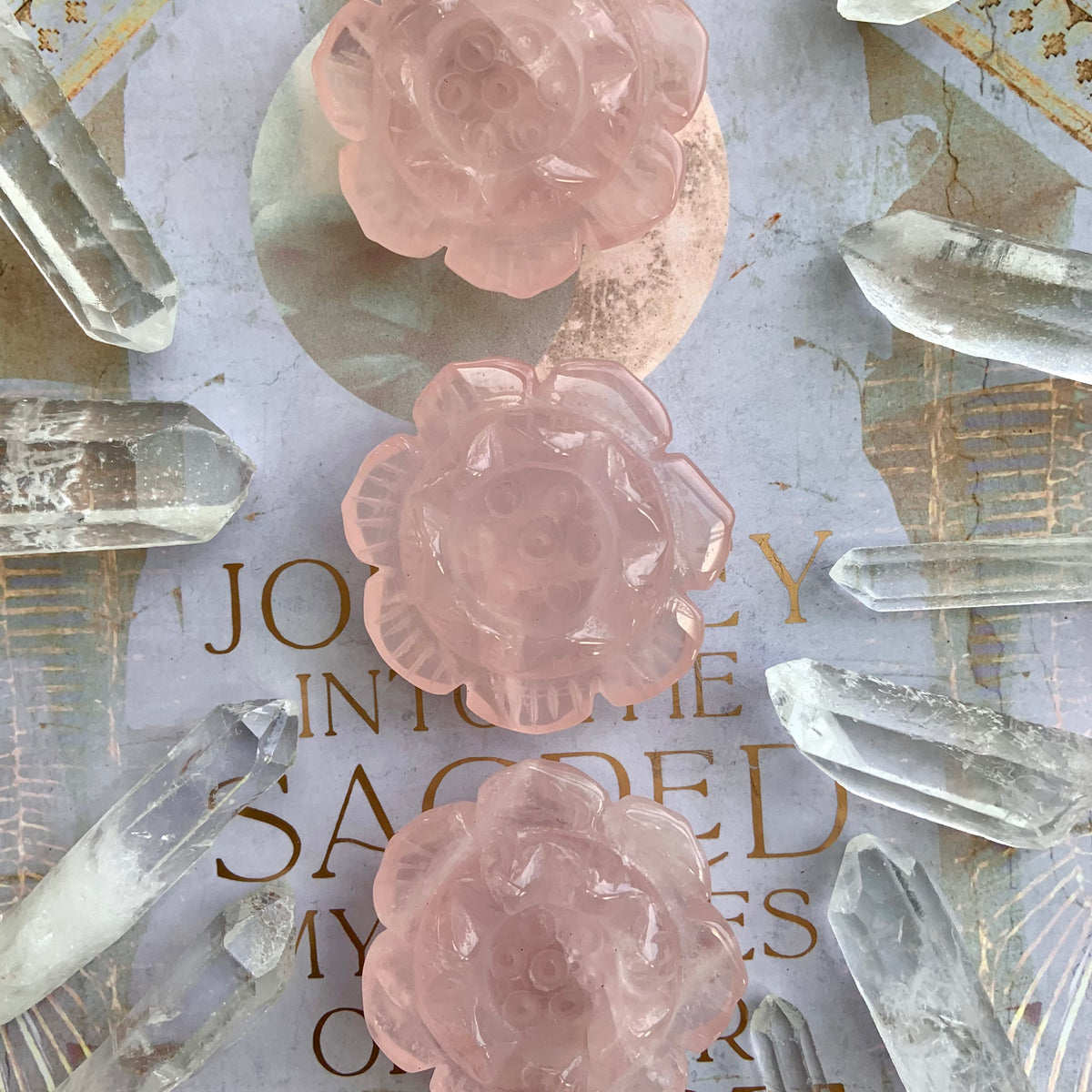 Rose Quartz Lotus Flowers – Wild Mountain Crystals
