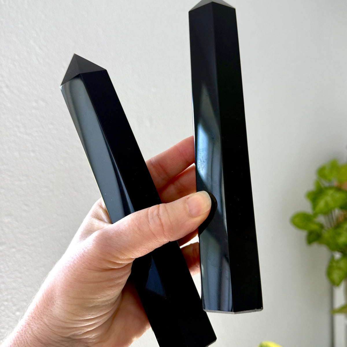 Large Black Obsidian Tower | Crystal for Protection, Grounding ...