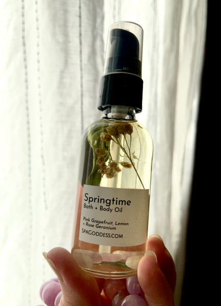 Springtime Body Oil, Organic Bath Oil, Massage Oil